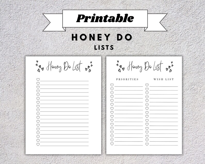 Honey Do List: Priorities, Task, Chore, Wish, Check List (printable PDF ...