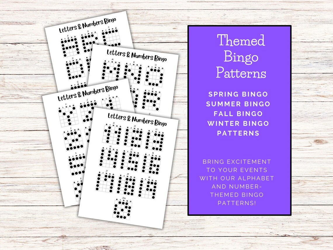 Bingo Patterns - Letters & Numbers Bingo Patterns! Four Pages of 12 ...