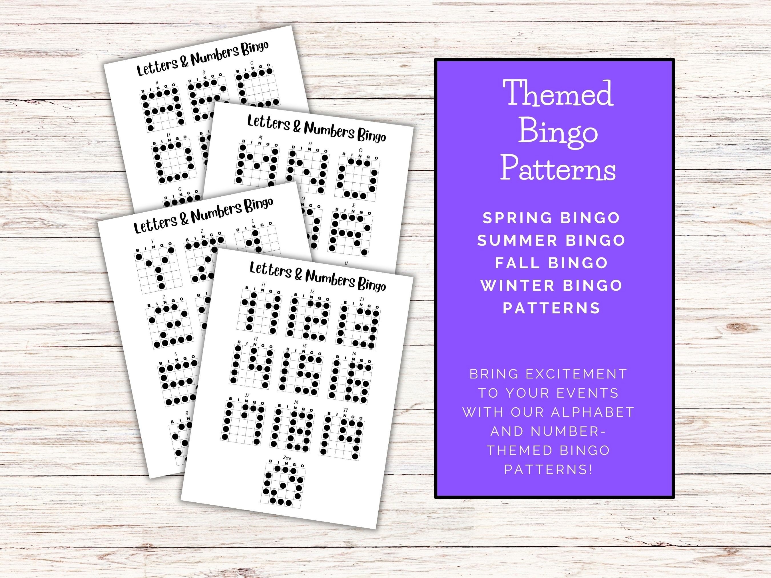 Bingo Patterns - Letters & Numbers Bingo Patterns! Four Pages of 12 ...