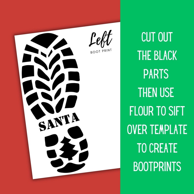 Santa Bootprint Template, Santa Bootprint Stencil, Santa Boot Prints ...