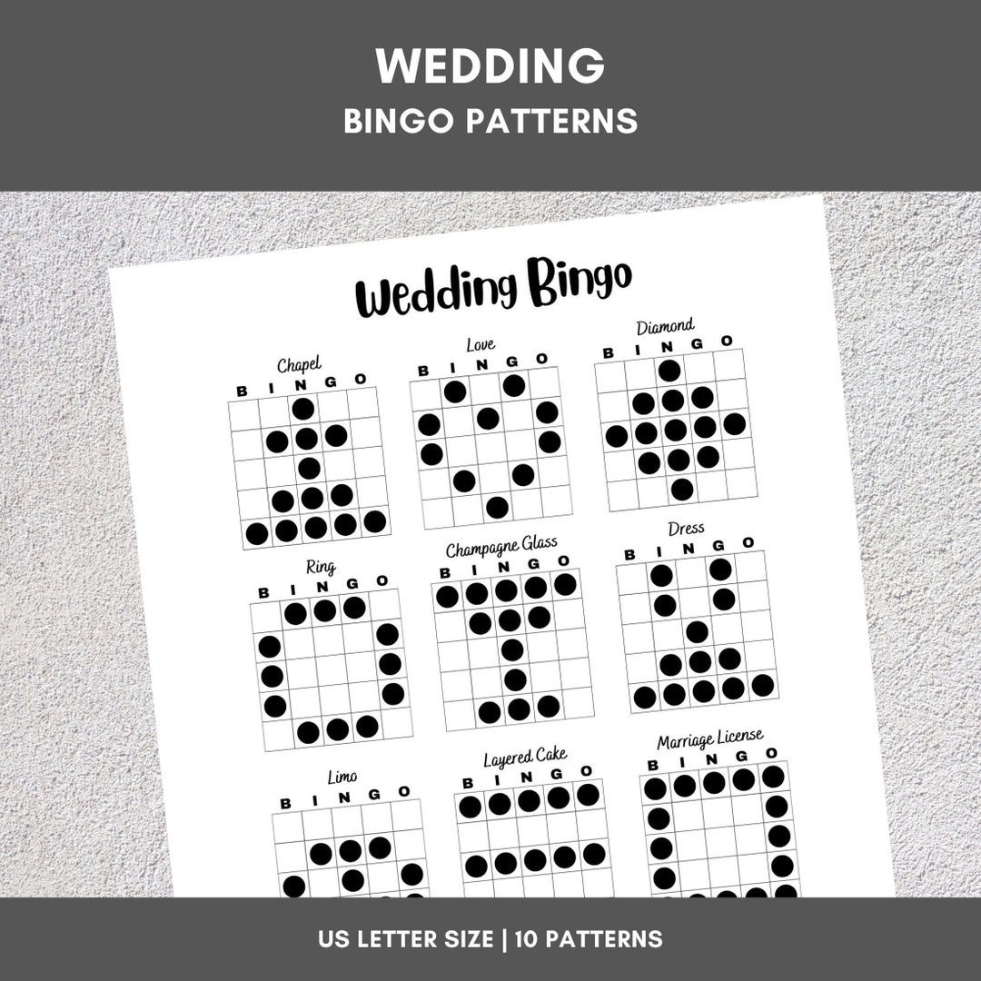 Bingo Patterns | Wedding Bingo | Printable Bingo Games | Bingo Game ...