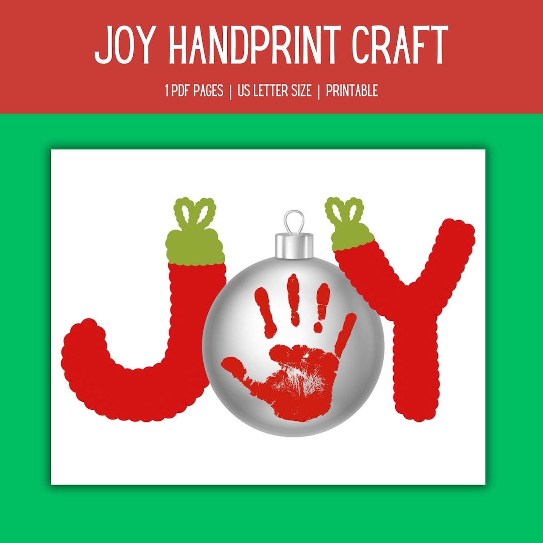 Joy Handprint Craft, Christmas Craft, Handprint Art, Christmas Activity ...