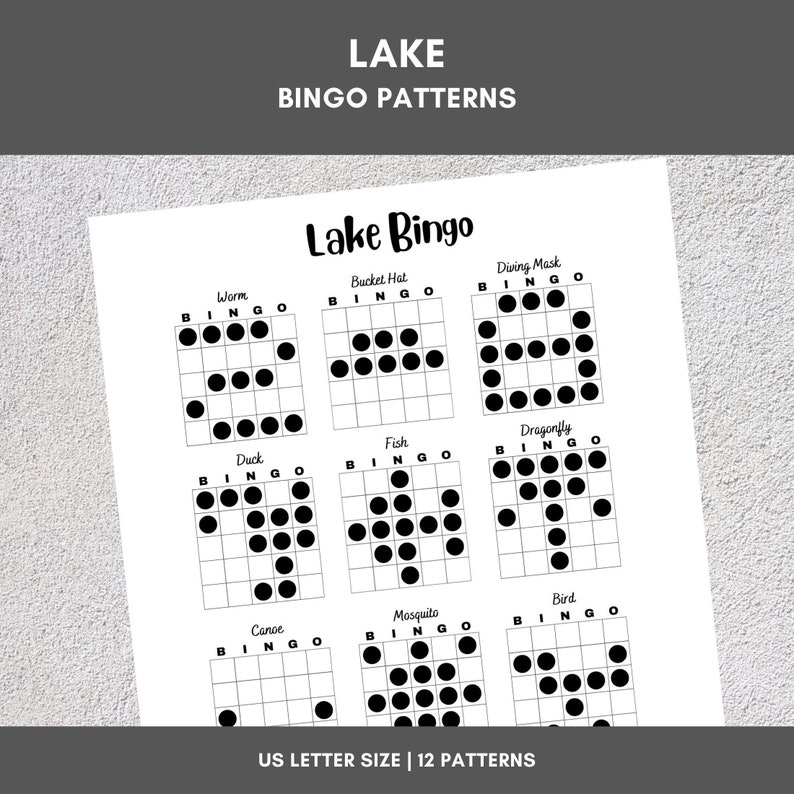 Bingo Patterns | Lake Bingo | Printable Bingo Games | Bingo Game ...