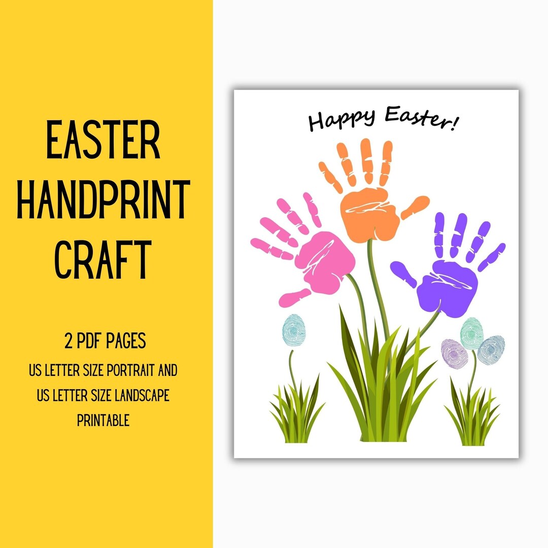 Easter Handprint, Fingerprint, Thumbprint, Flower Craft: Kids Art ...