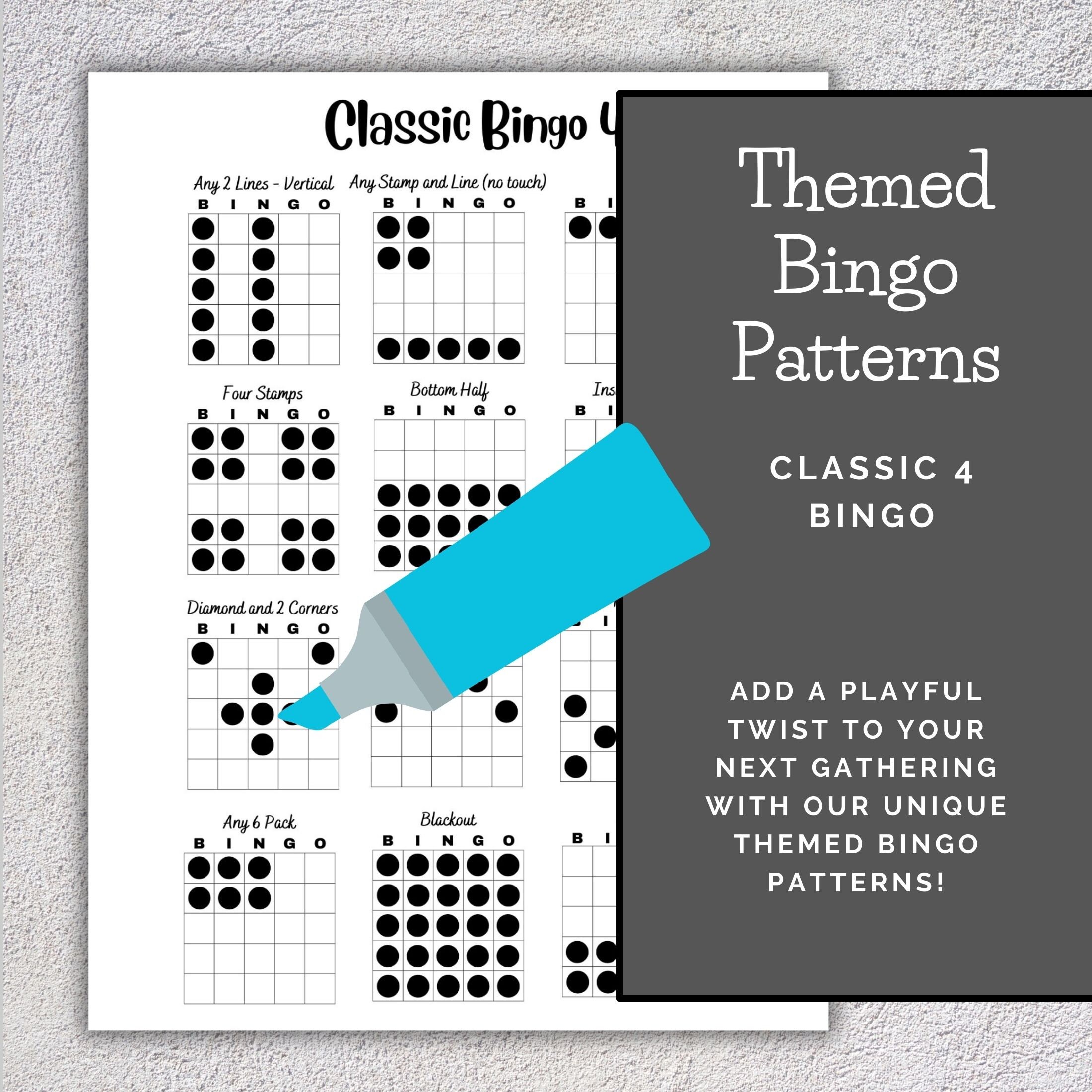 Bingo Patterns | Classic 4 Bingo | Printable Bingo Games | Bingo Game ...