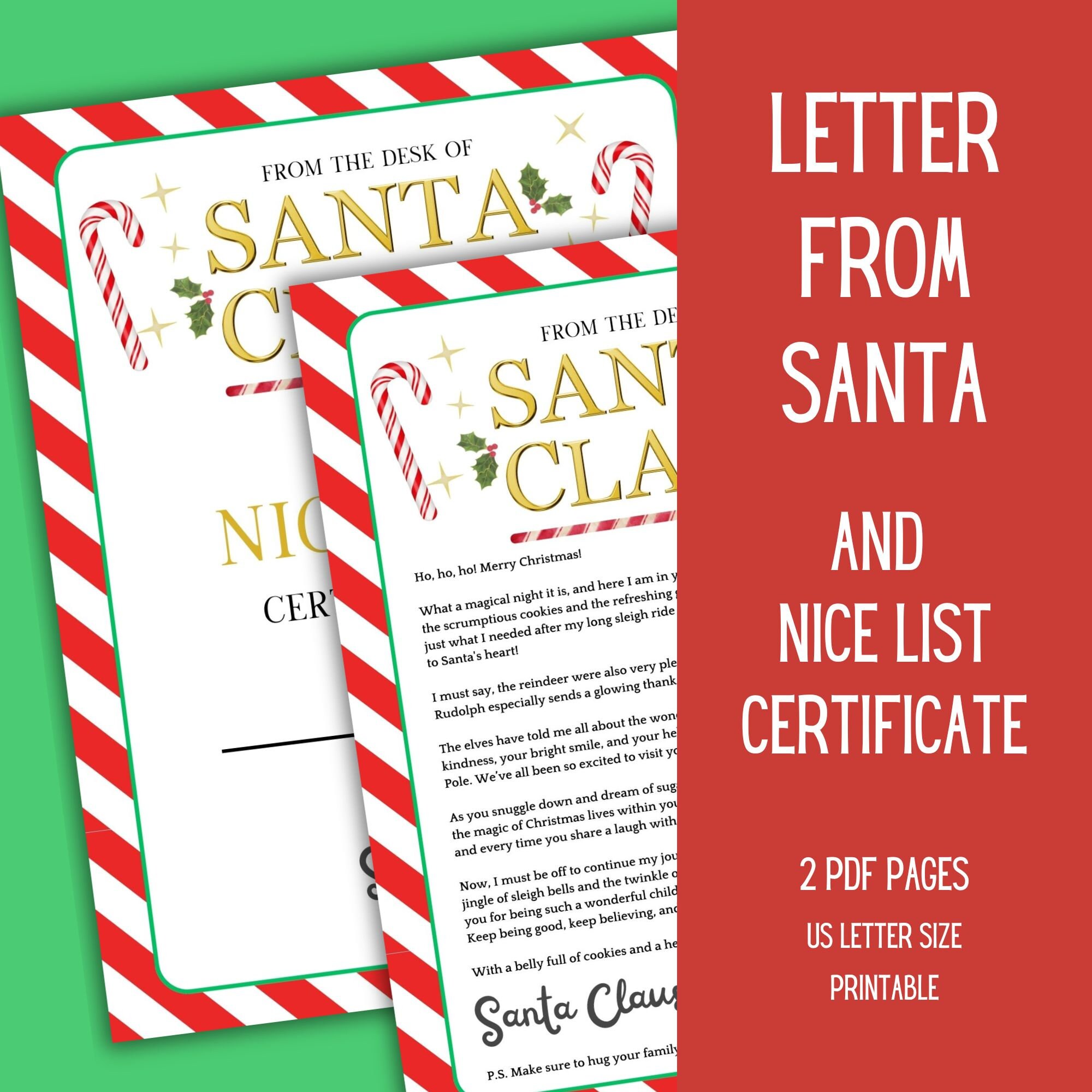 Carta de Santa / Santa Imprimible / Carta de Santa / Carta del - Etsy ...