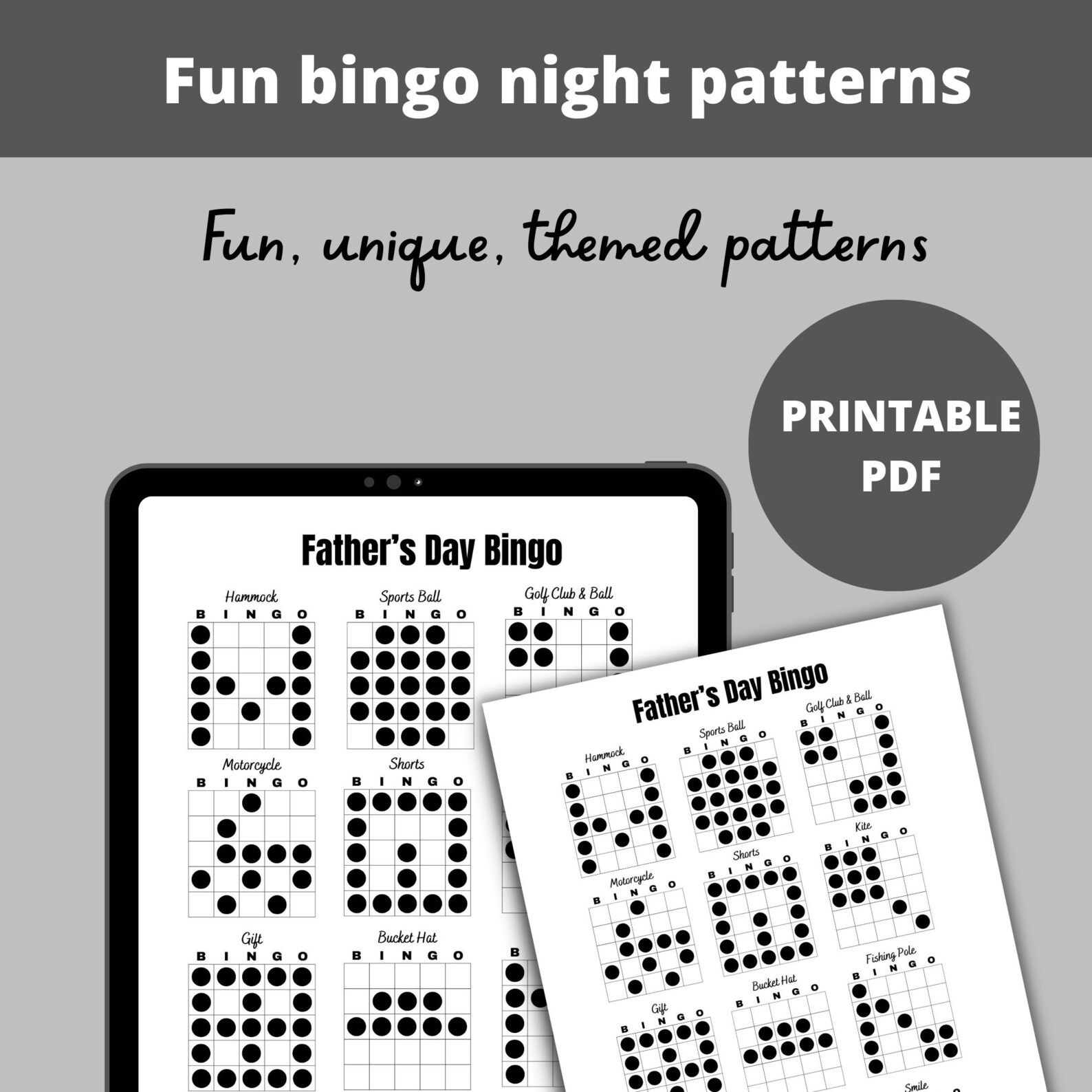 Bingo Patterns | Father's Day Bingo | Printable Bingo Games | Bingo ...
