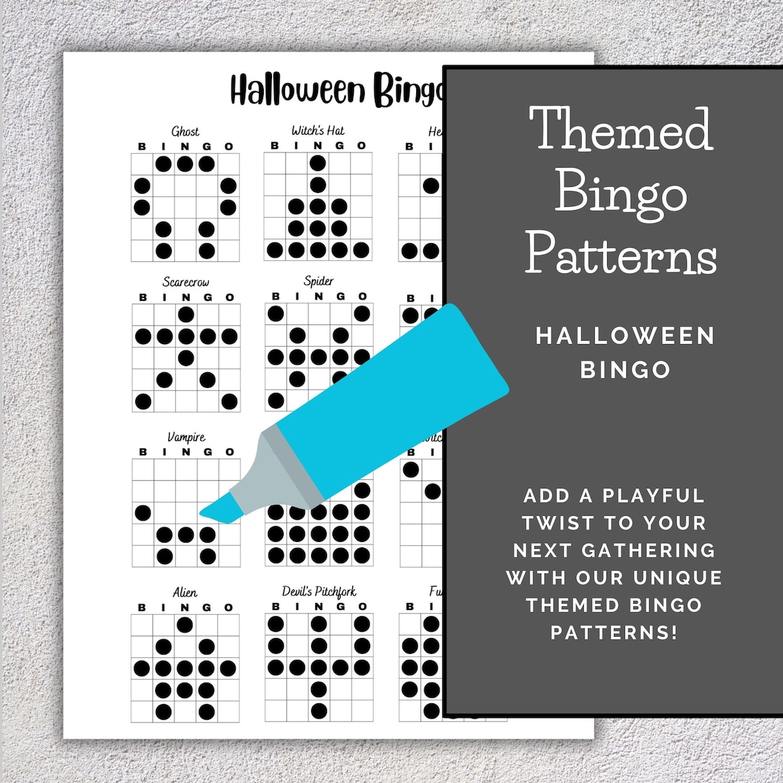 Bingo Patterns Halloween Bingo Printable Bingo Games Bingo Game ...