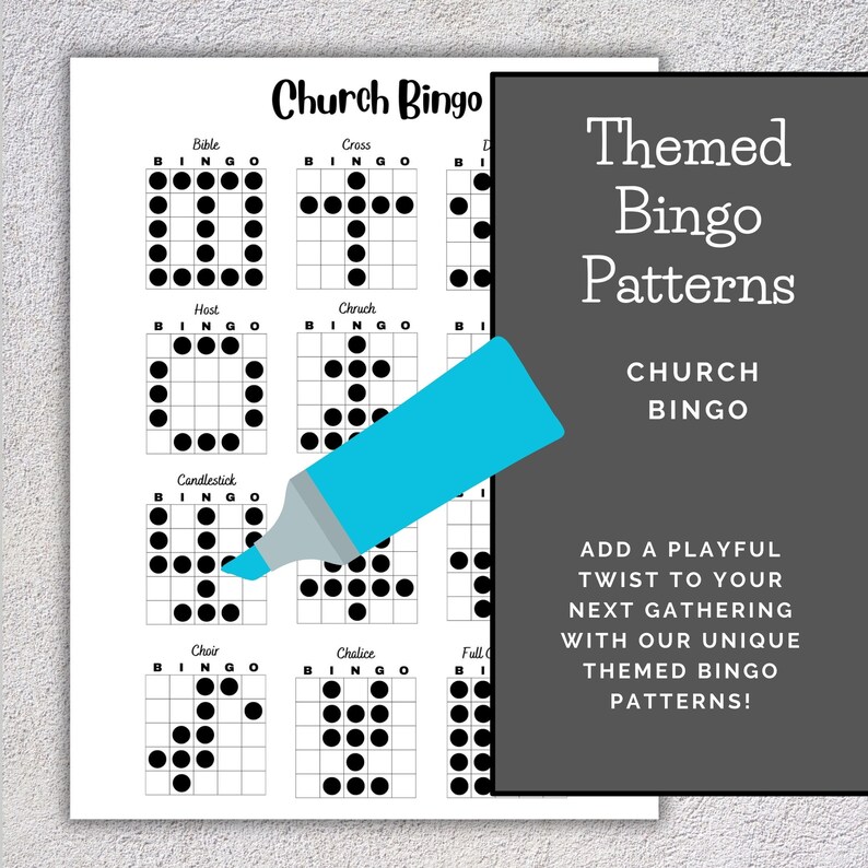 Bingo Patterns | Church Bingo | Printable Bingo Games | Bingo Game ...
