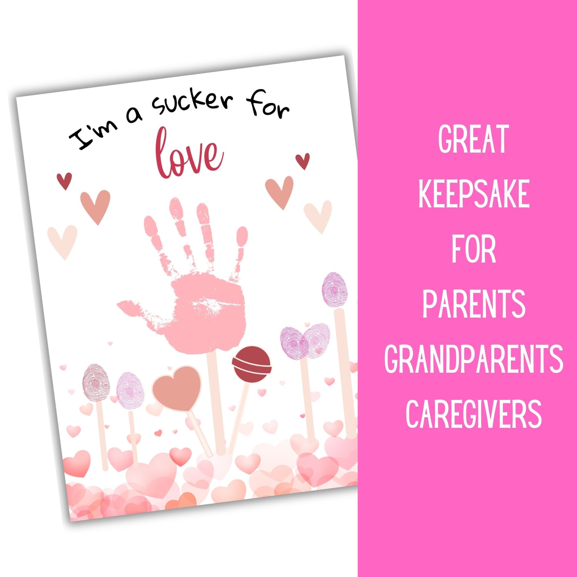 Valentine's Day Handprint, Fingerprint, Thumbprint Art, Valentine Gift ...