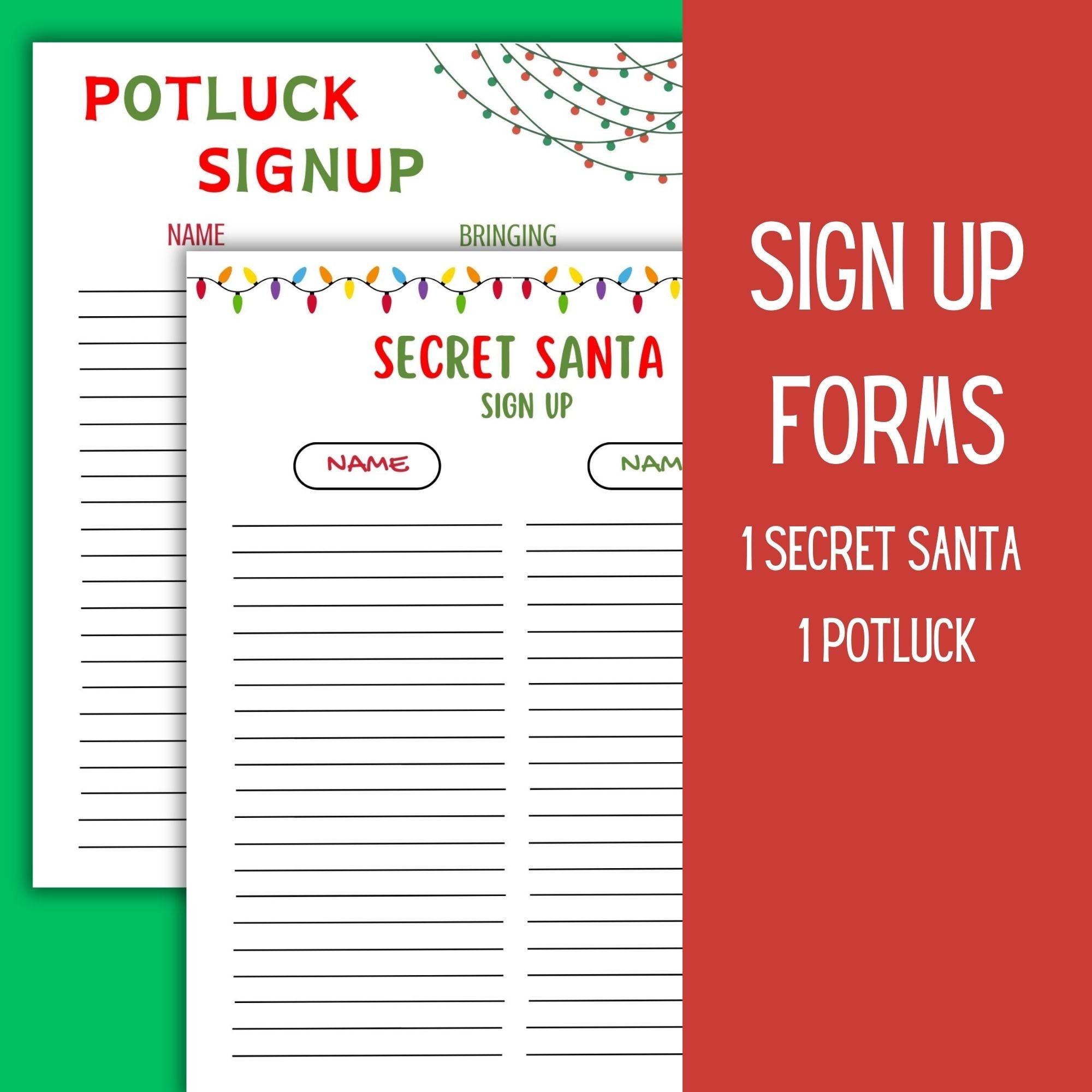 Secret Santa Bundle Secret Santa Questionnaire Secret Santa Survey ...