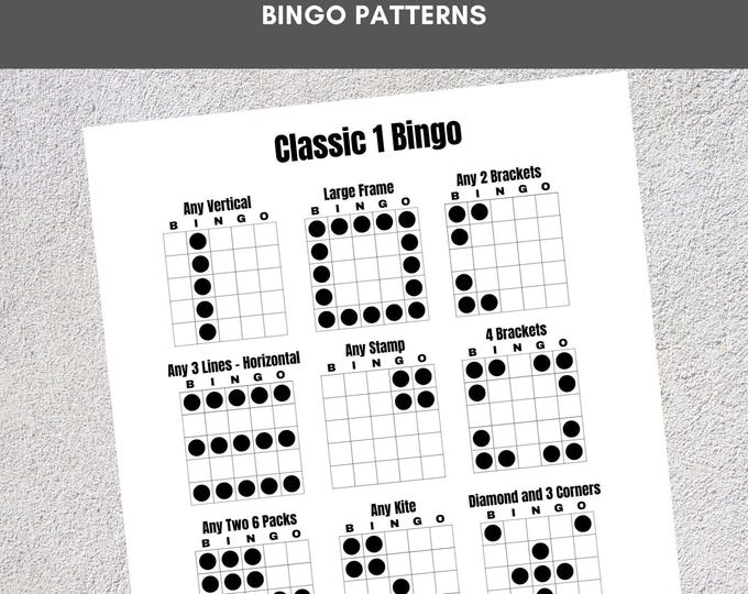 Easy Peasy BINGO Card Patterns for Really Fun BINGO Games - Bingo Cards ...