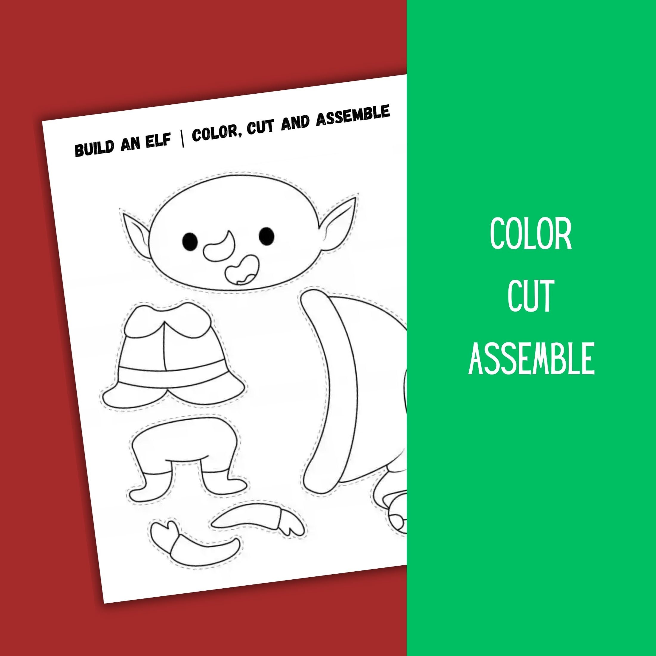 Build A Elf, Christmas Craft, Build a Elf Printable Craft, Christmas ...