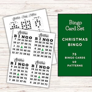 Christmas Bingo Card Set 75 Card Bingo Card Set Christmas Bingo ...