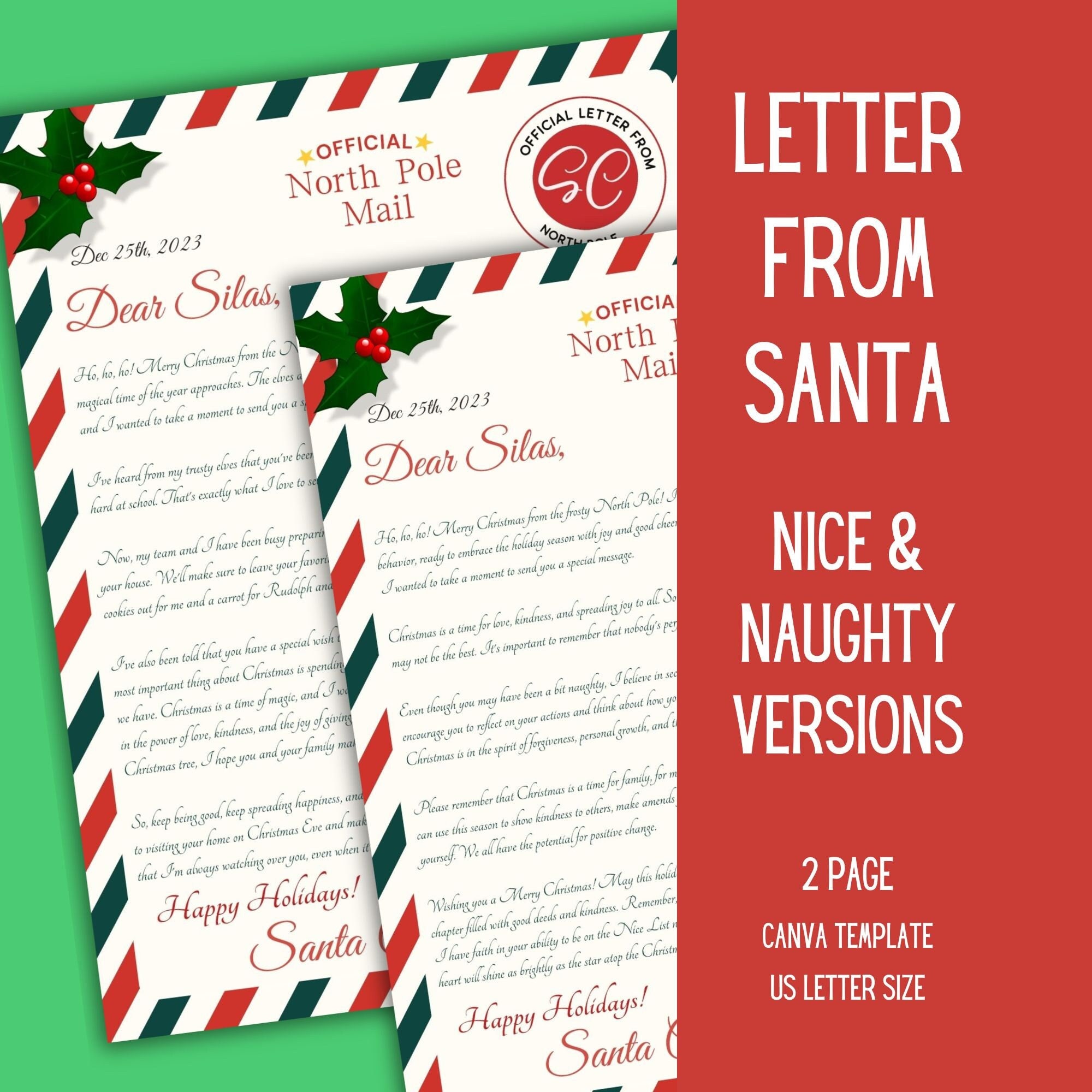 Carta de Santa / Carta de Santa Imprimible / Carta de Santa / - Etsy México