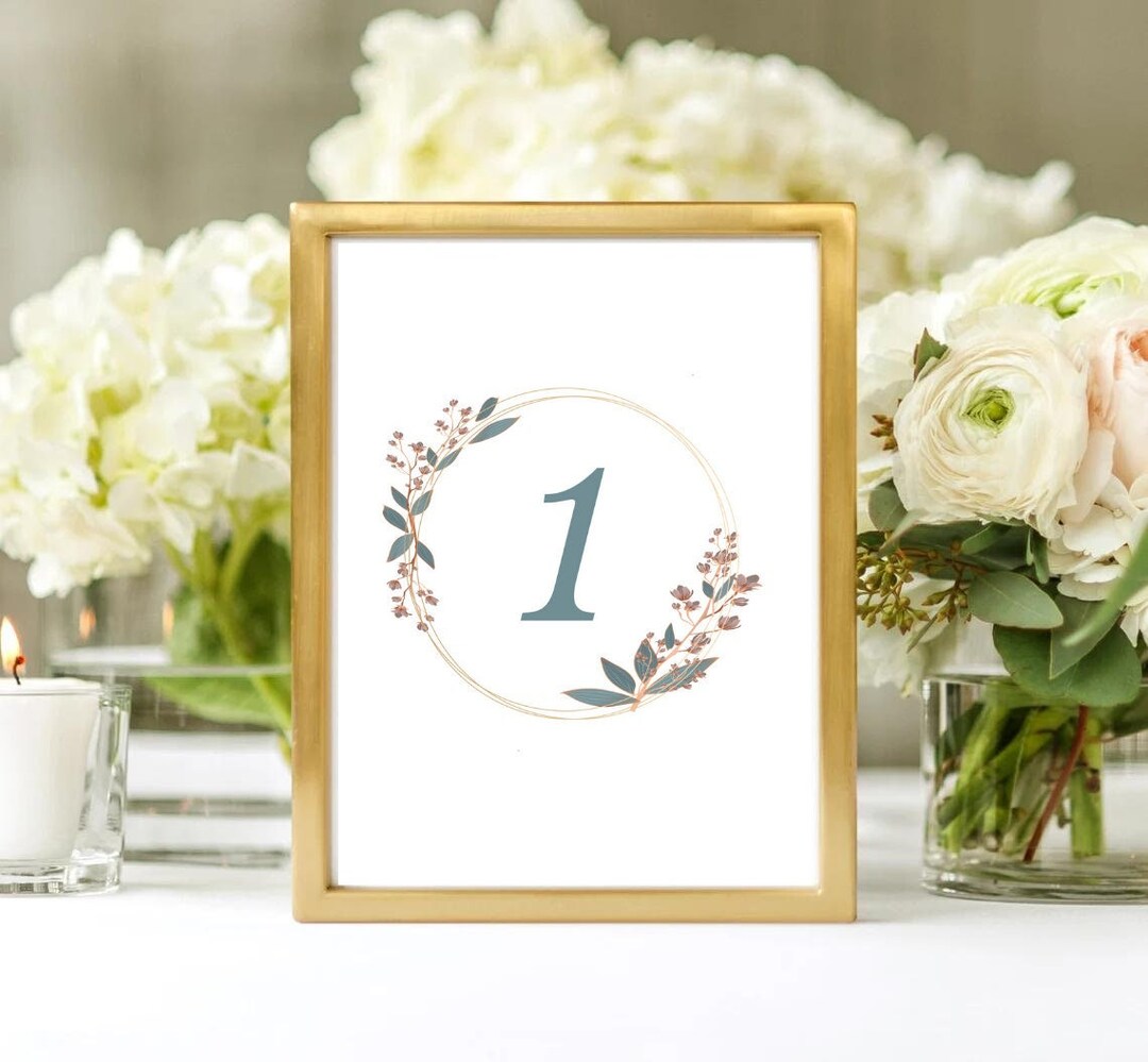 Printable Classic Table Numbers 5x7" | Beautiful Wedding Table Numbers ...