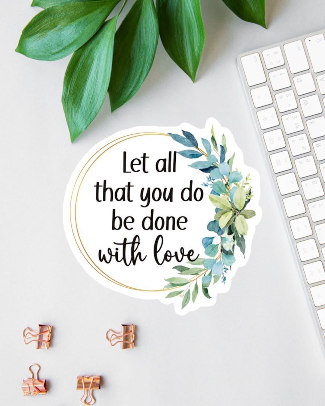 Let All That You Do Be Done in Love Sticker, Clear Laptop Sticker ...