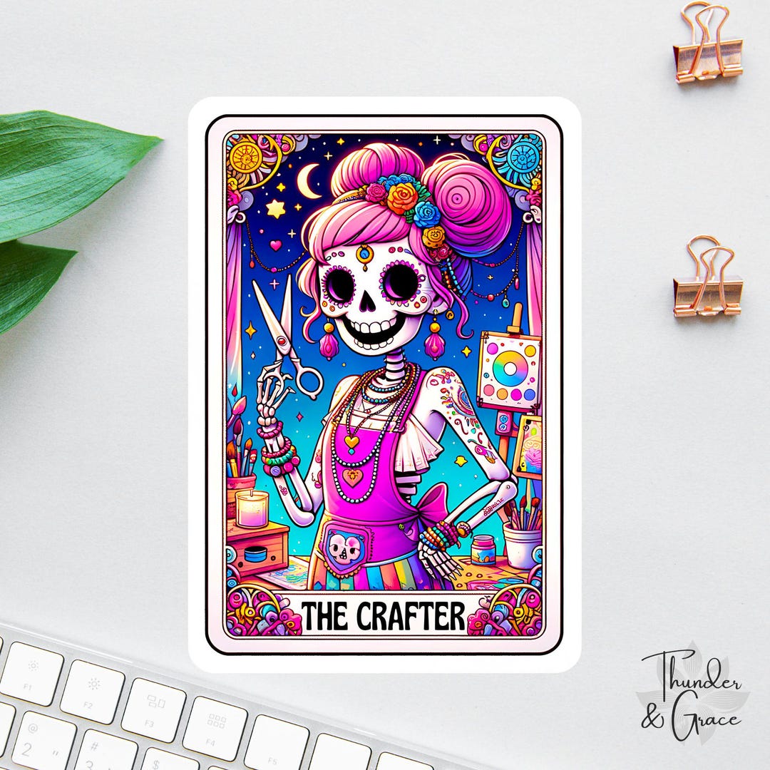 The Crafter Stickers, Funny Tarot Card Decals, the Crafter Tarot ...
