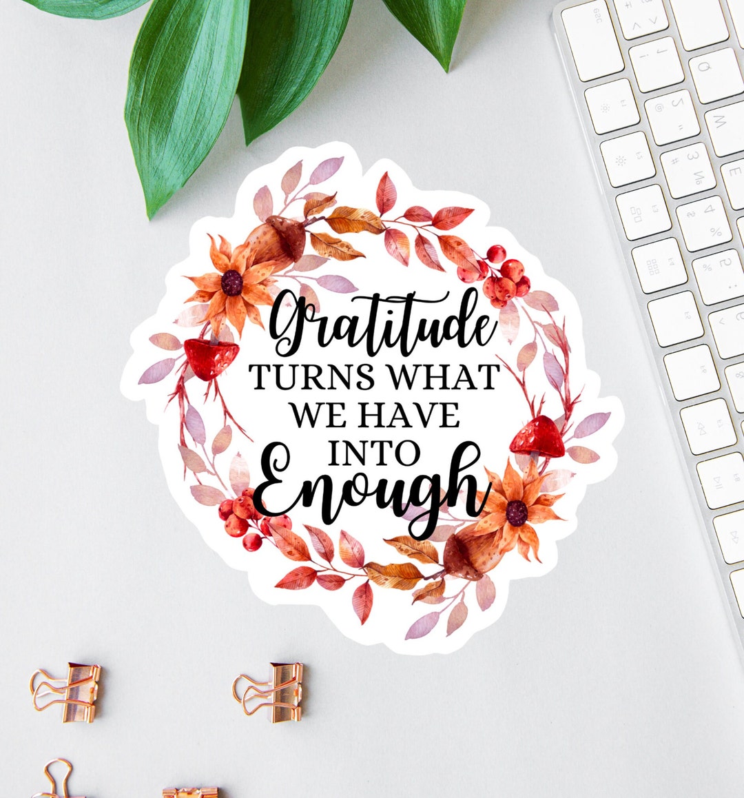 Gratitude Sticker, Affirmation Stickers, Clear Laptop Sticker, Water ...
