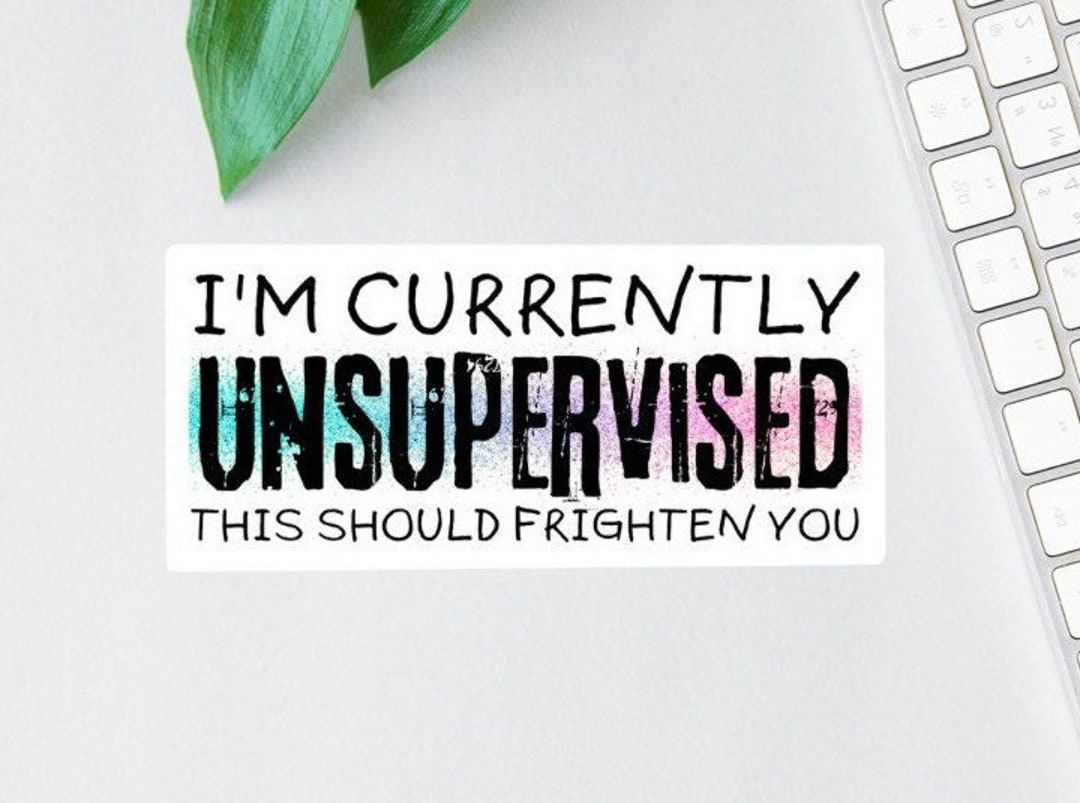 I'm Currently Unsupervised Sticker, Funny Laptop Decals, Helmet Decal ...