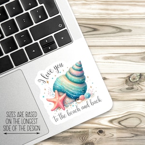 I Love You to the Beach and Back Sticker, Beach Lover Sticker Pack ...