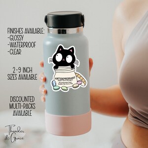 Cat Antidepressant Sticker, Cat Lover Sticker, Anxiety Sticker, Fur Mom ...