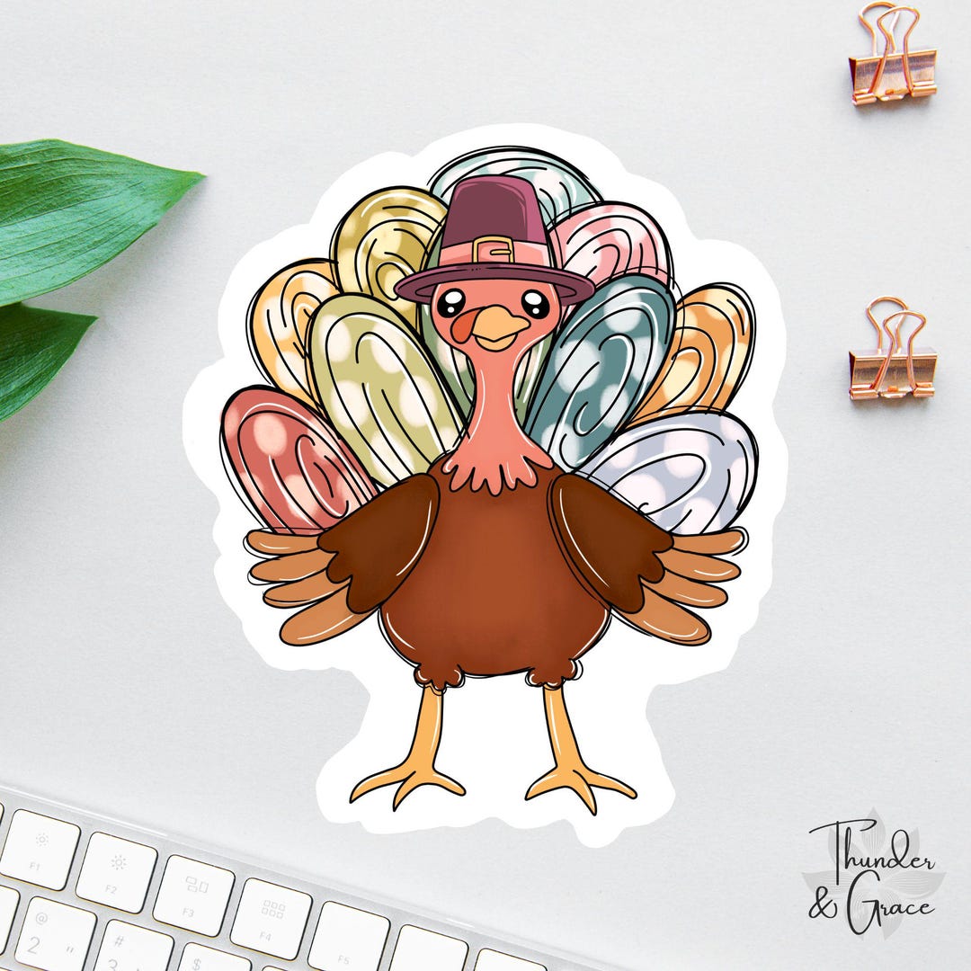 Cute Thanksgiving Sticker, Boho Turkey Decal, Fall is My Favorite ...