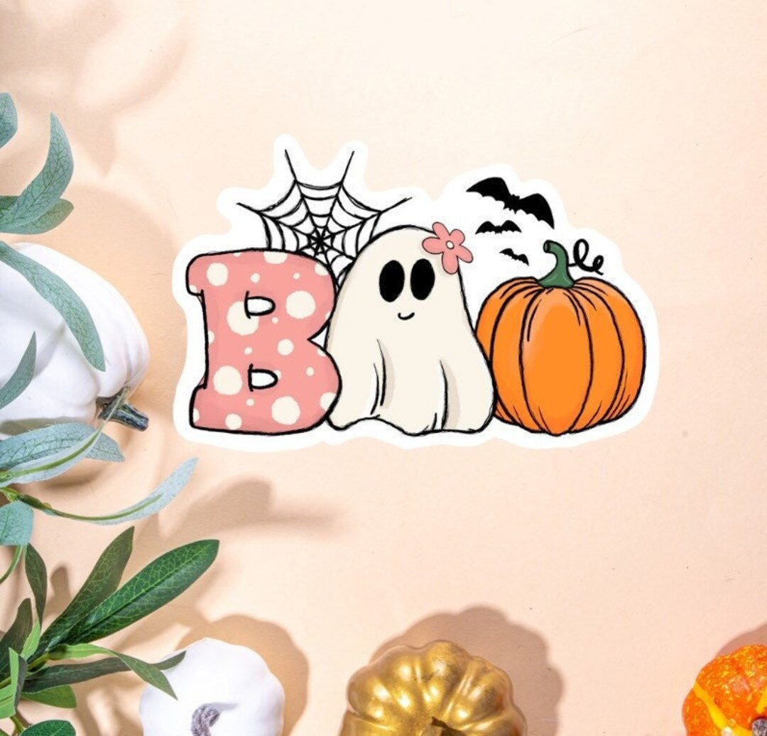 Cute Ghost Sticker | Cute Halloween Laptop Sticker | Colorful Water ...