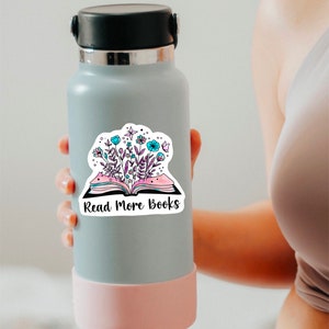 Read More Books Sticker, Die Cut Sticker, Book Lover Decal, Laptop ...