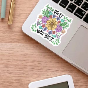 Pray Trust Wait Sticker, Just Pray Sticker, Bible Sticker Pack, Faith ...