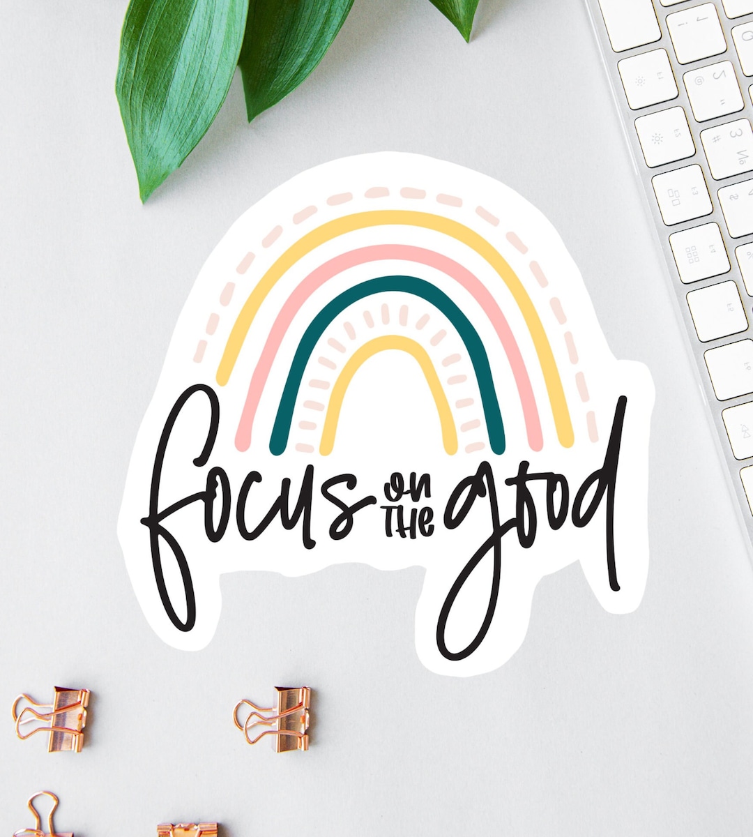 Focus on the Good Sticker, Affirmation Sticker, Clear Laptop Sticker ...
