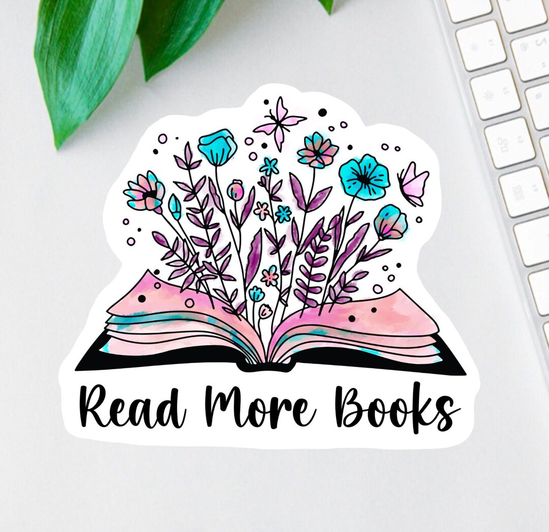 Read More Books Sticker, Die Cut Sticker, Book Lover Decal, Laptop ...