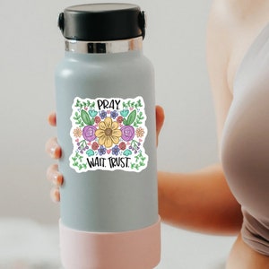 Pray Trust Wait Sticker, Just Pray Sticker, Bible Sticker Pack, Faith ...