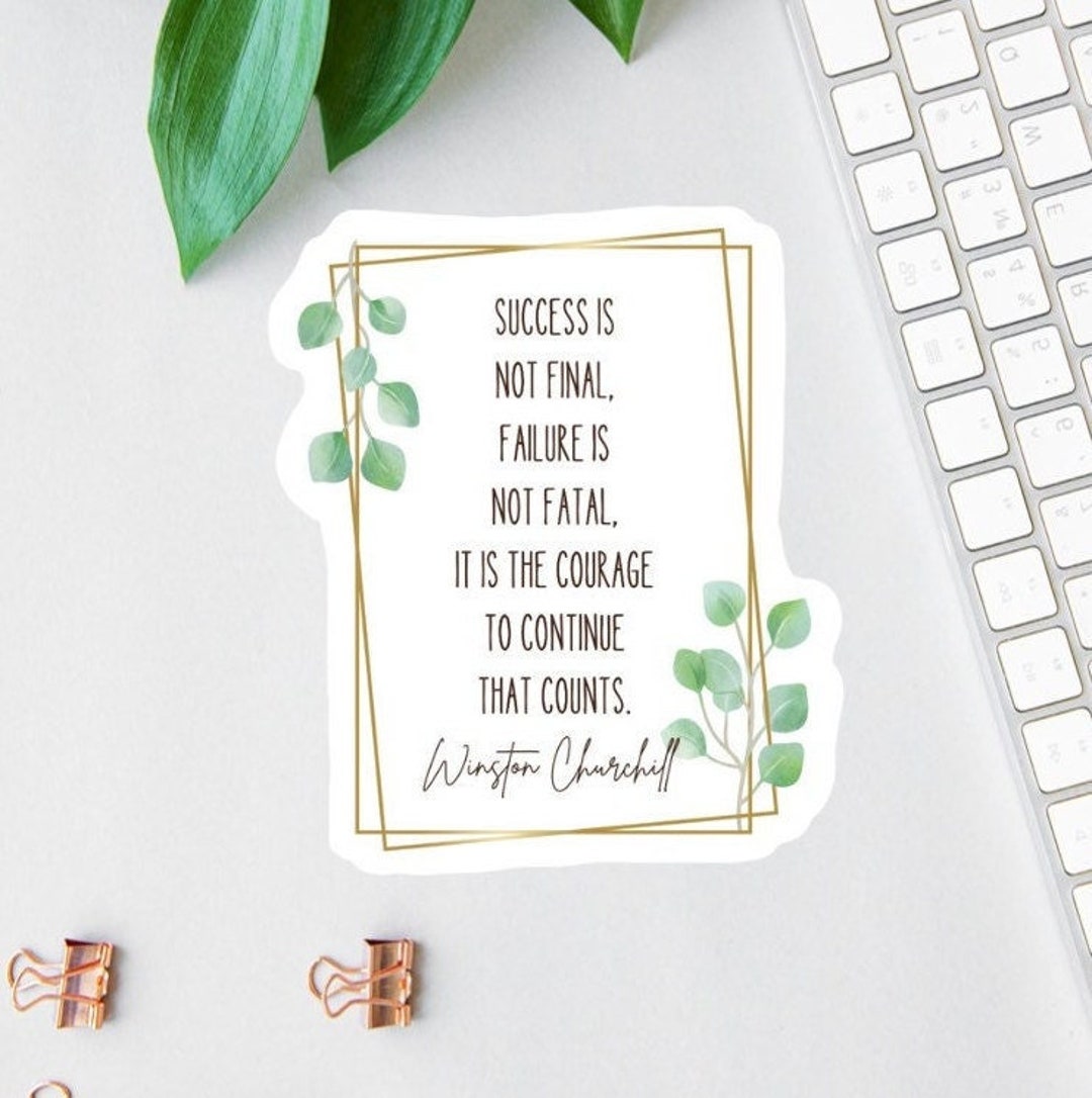 Success is Not Final Stickers, Warrior Quote, Laptop Decal, Water ...