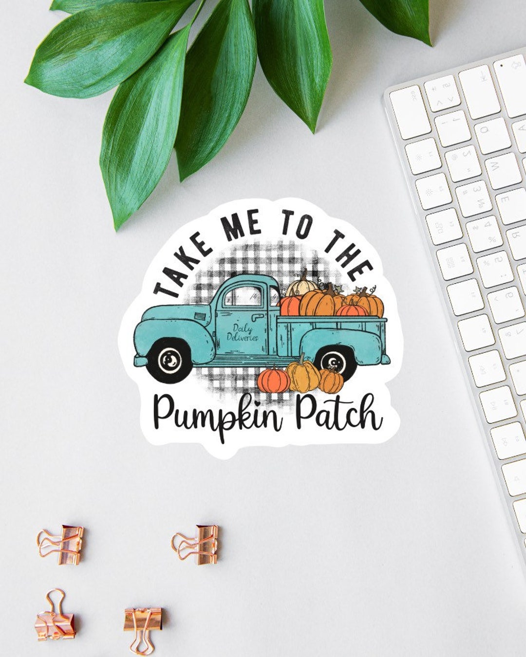 Take Me to the Pumpkin Patch Sticker, Autumn Label, Clear Laptop ...