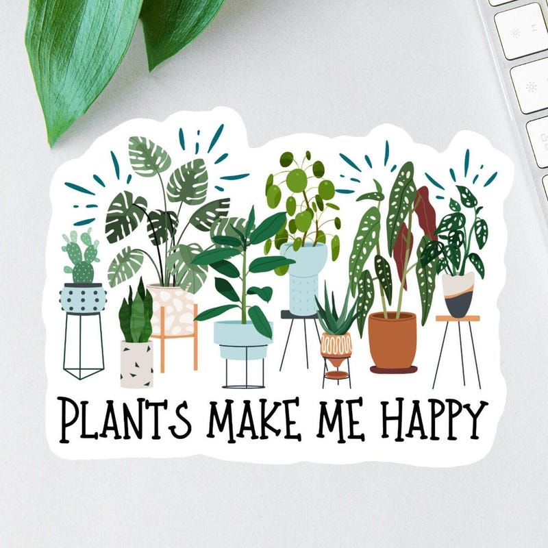 Mini Vinyl Plant Stickers - Etsy