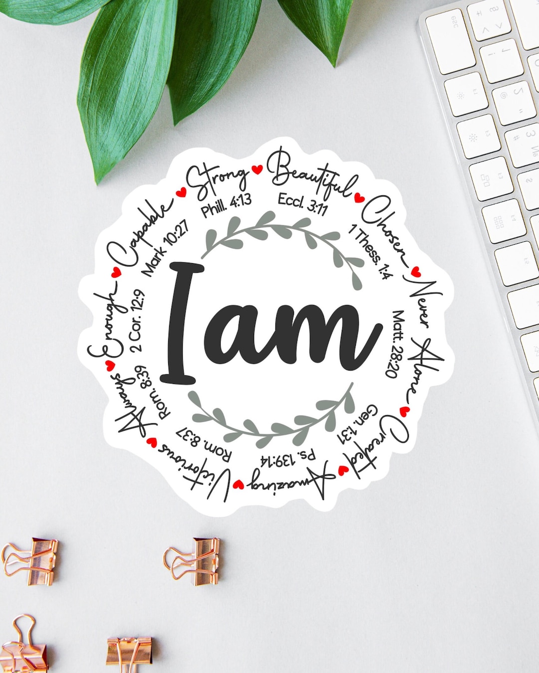 I Am Sticker, Affirmation Stickers, Clear Laptop Sticker, Water Bottle ...