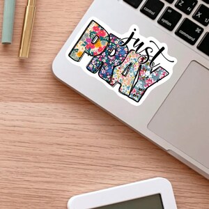 Just Pray Sticker, Bible Sticker Pack, Faith Stickers, Religious Decal ...