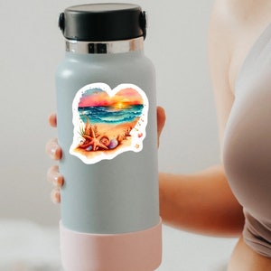Ocean Sunset Sticker, Beach Sticker Pack, Make Waves Decal, Retro ...