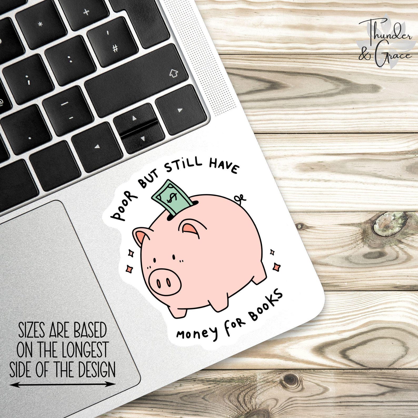 Bookish Sticker, Poor but Still Have Money for Books, Book Lover Decal ...