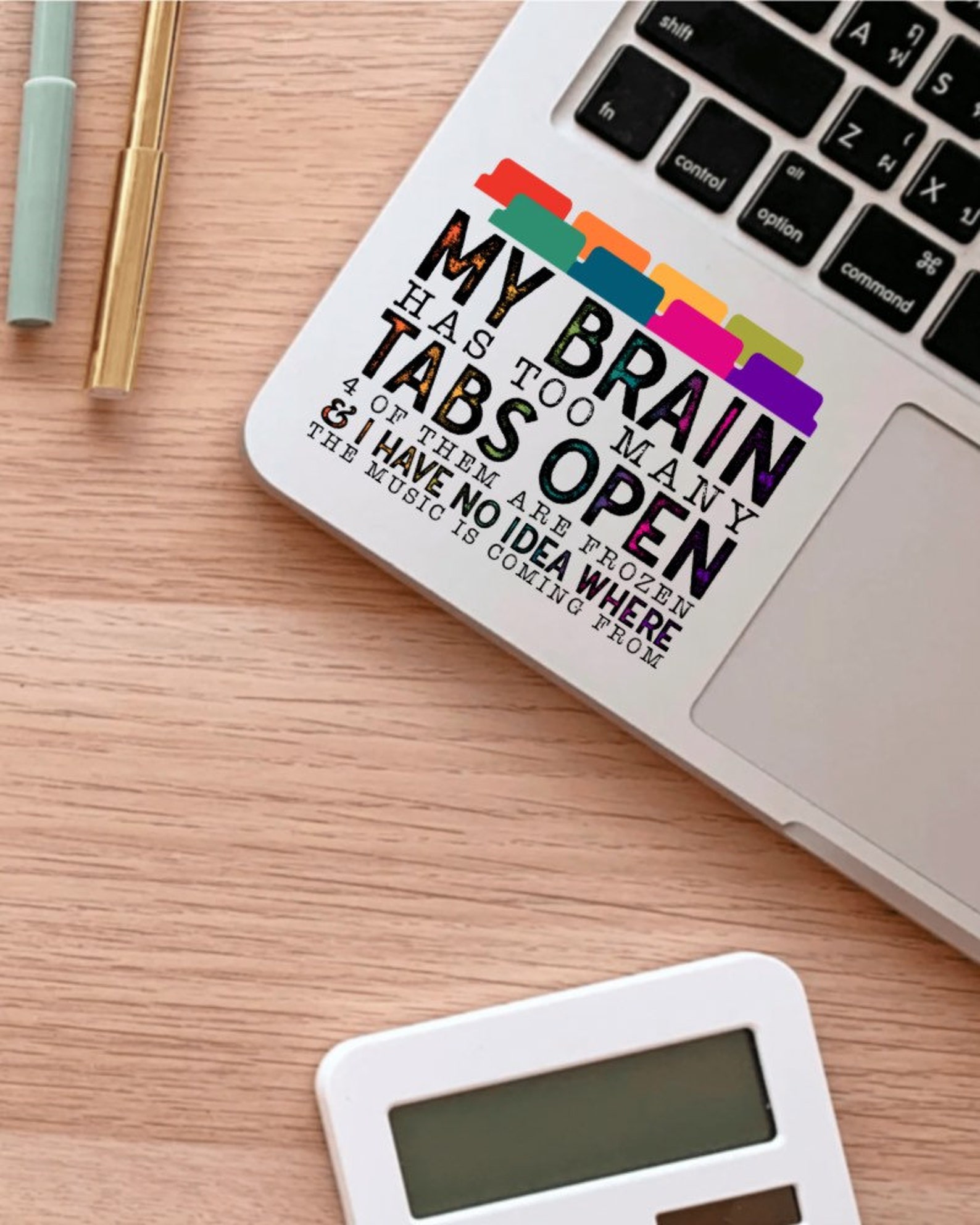 My Brain Has Too Many Tabs Open Stickers, Funny Office Vinyl Decals ...