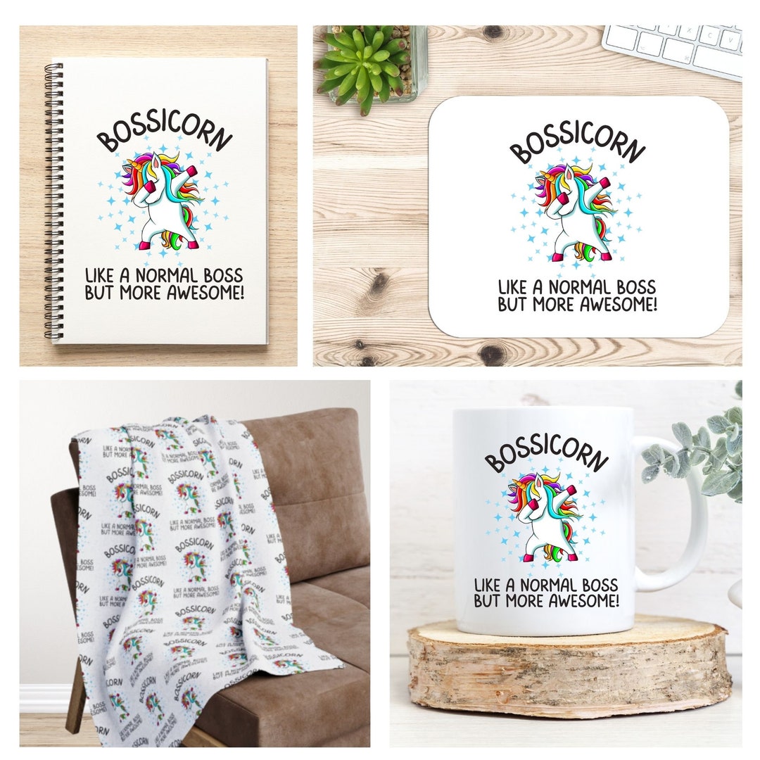 Boss's Day Gift Bundle, Bossicorn Gifts for Her, Awesome Boss Mug ...