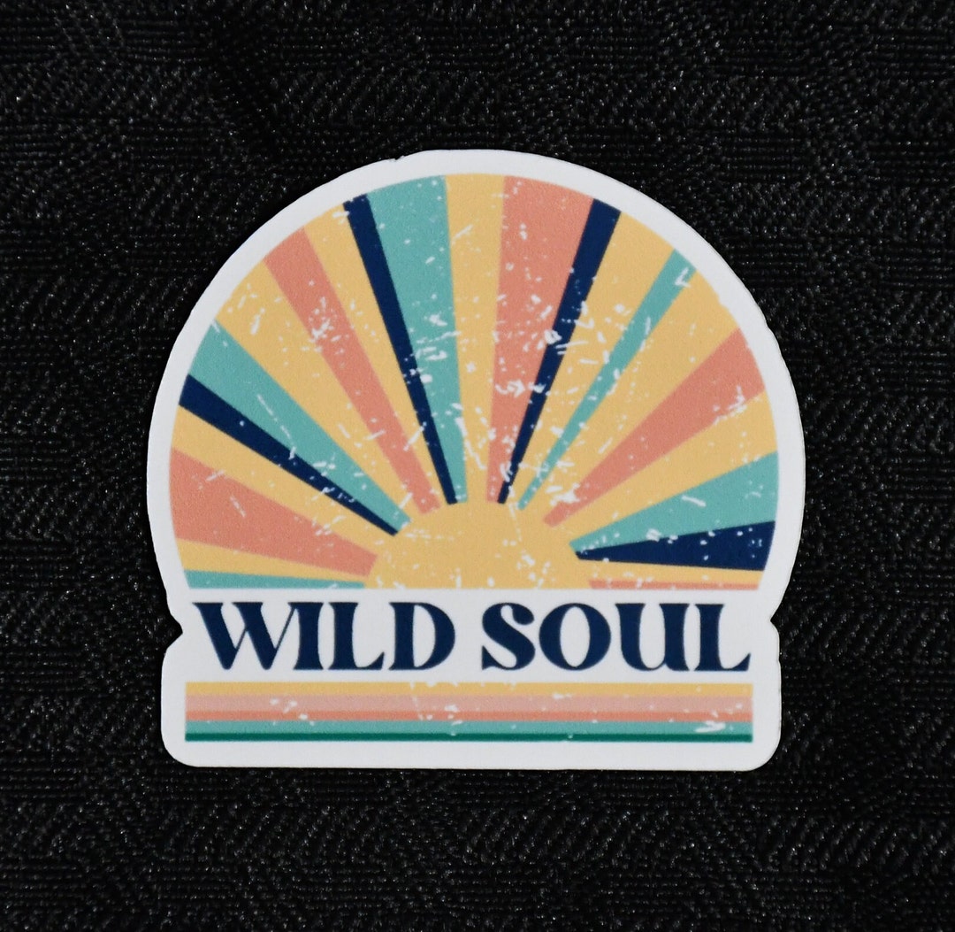 Wild Soul Stickers | Retro Sunset Label | Retro Rainbow Laptop Decal ...