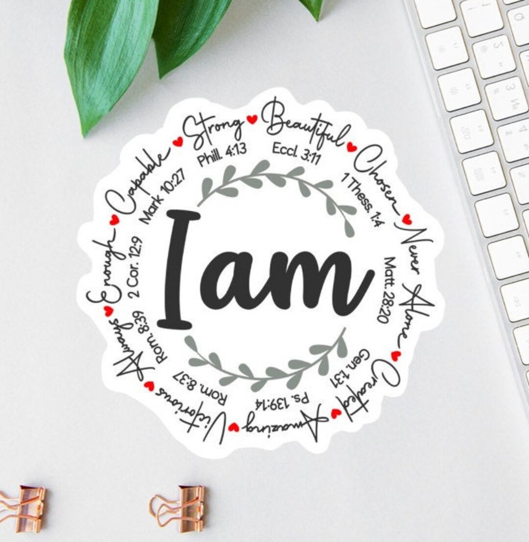 I Am Sticker Affirmation Stickers Clear Laptop Sticker - Etsy