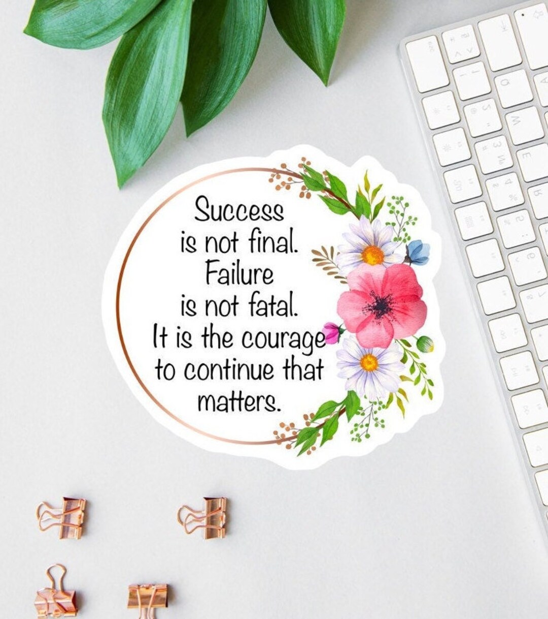 Success is Not Final Stickers, Warrior Quote, Laptop Decal, Water ...