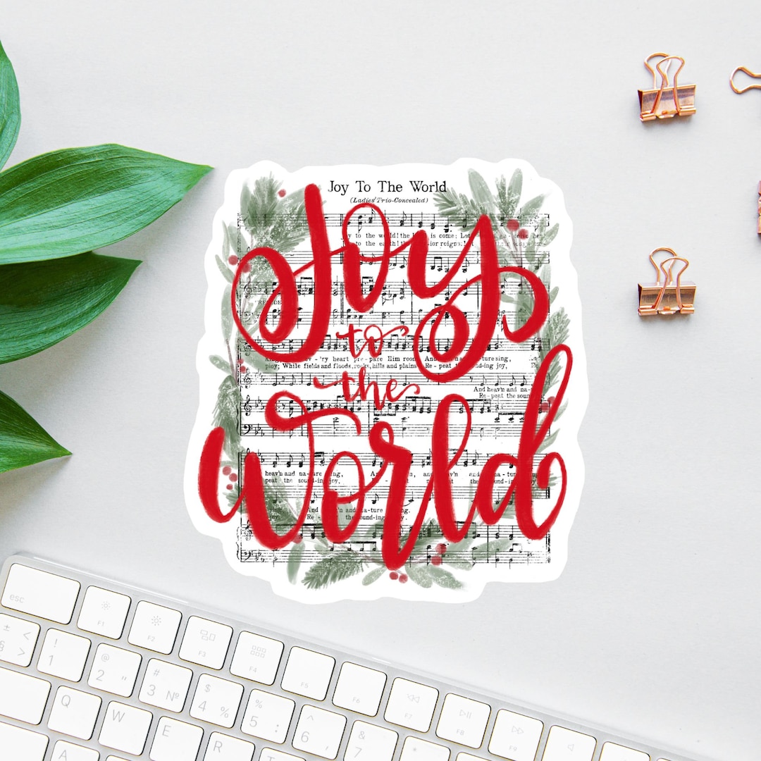 Joy to the World Sticker, Christmas Carol Sticker, Christian Sticker ...
