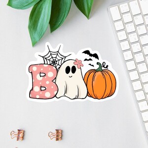 Cute Ghost Sticker | Cute Halloween Laptop Sticker | Colorful Water ...