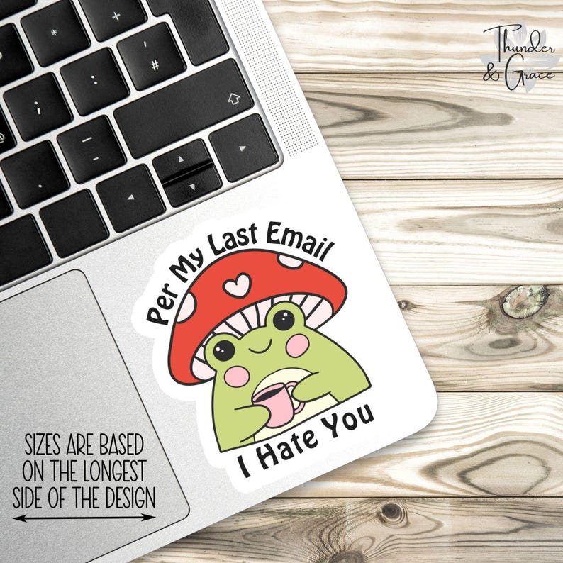 Funny Frog Sticker or Magnet, per My Last Email, I Hate You Sticker ...