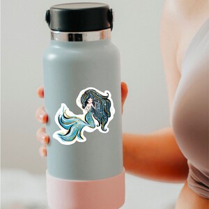 Glam Mermaid Sticker | Fantasy Laptop Sticker | Cute Water Bottle Label ...
