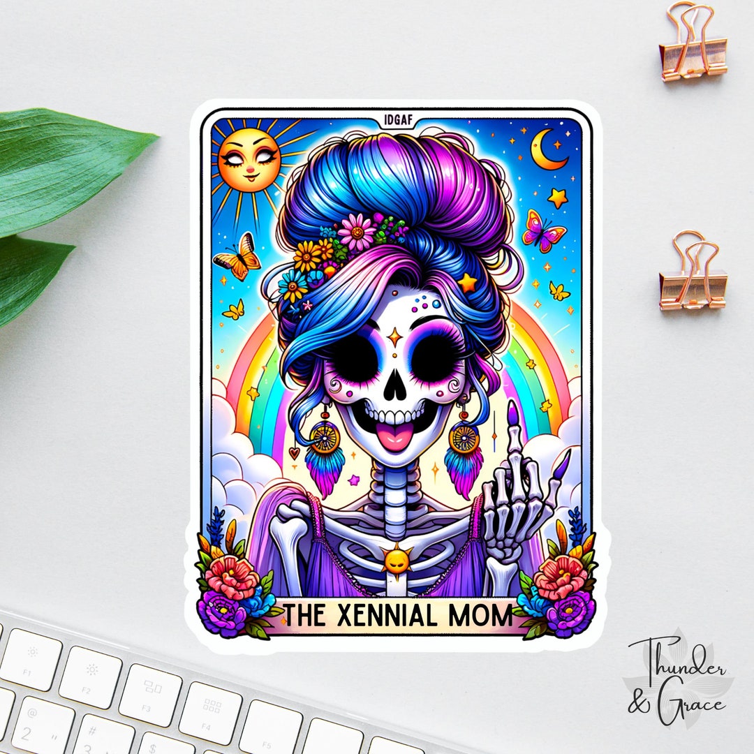 The Xennial Mom Sticker, the Audacity, Funny Tarot Card Decals, Funny ...